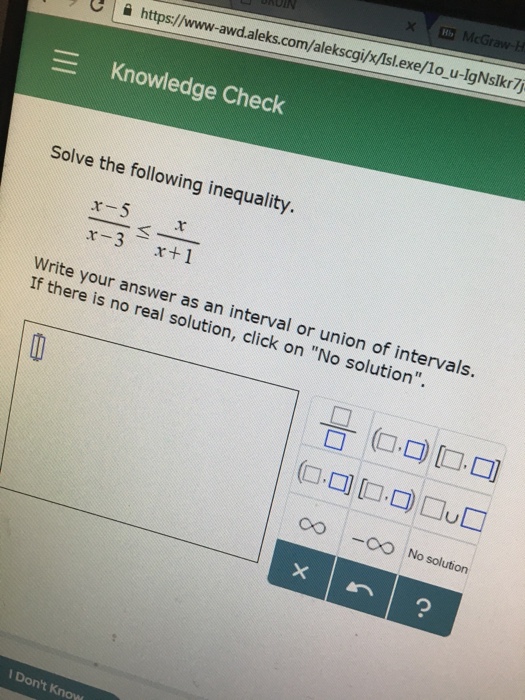 Solved Solve the following inequality. x - 5/x - 3 | Chegg.com