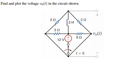 Solved Find and plot the voltage upsilon_0 (t) in the | Chegg.com