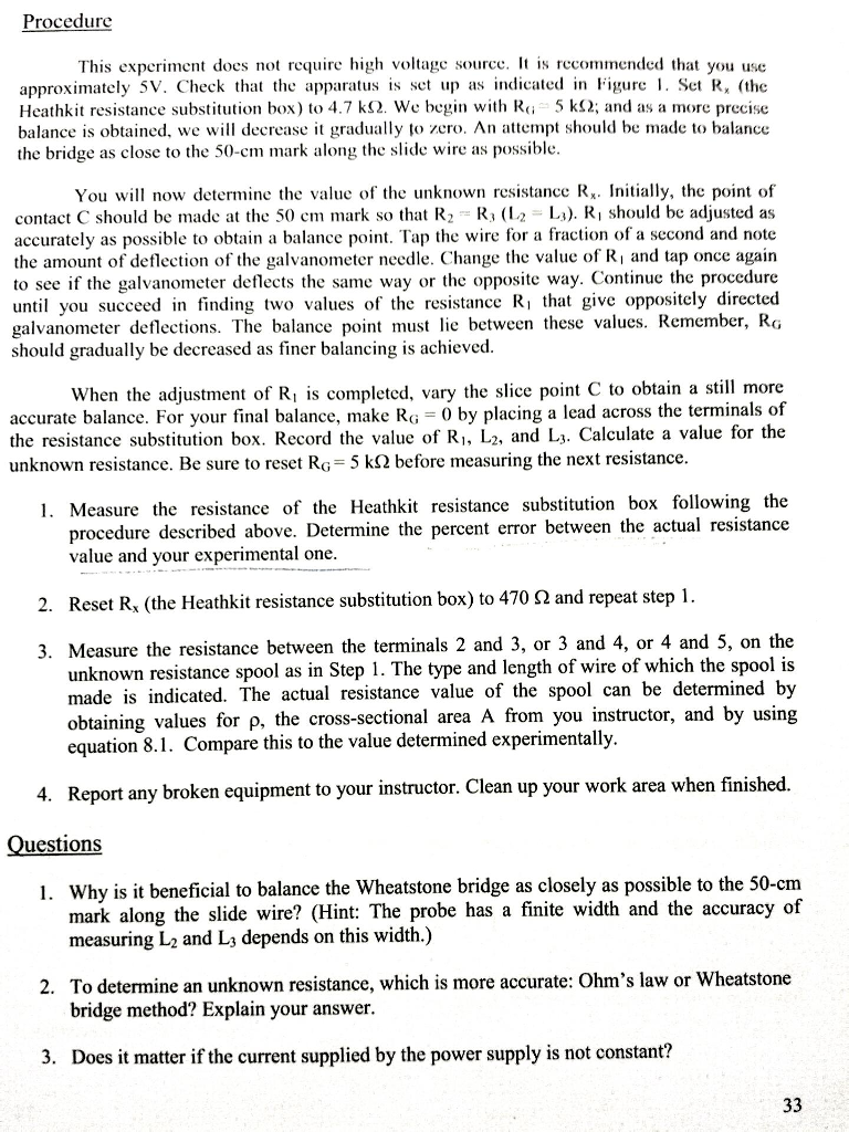 Solved Procedure This experiment does not require high | Chegg.com