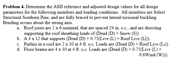 Solved Problem 4. Determine the ASD reference and adjusted | Chegg.com