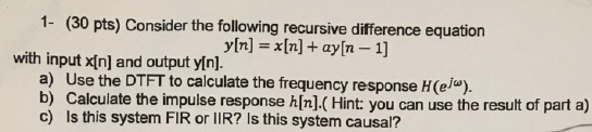 Solved 1- (30 pts) Consider the following recursive | Chegg.com