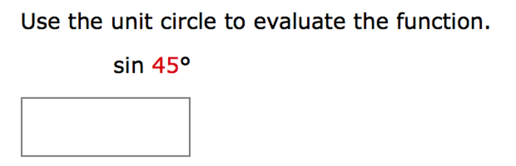 Solved sin 45° | Chegg.com