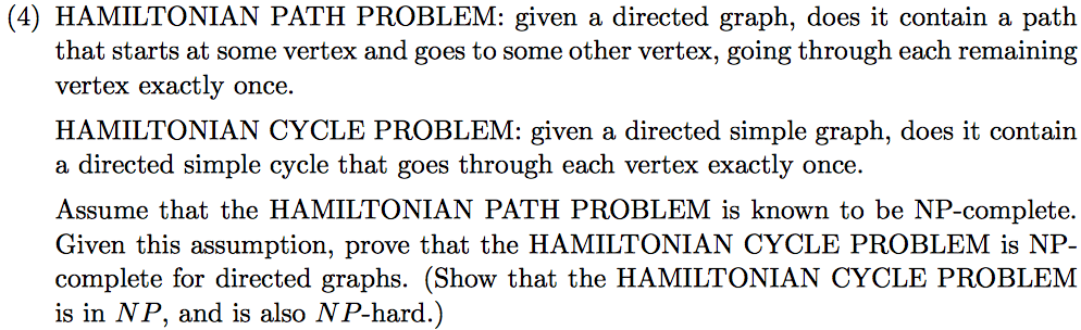 Solved HAMILTONIAN PATH PROBLEM: given a directed graph, | Chegg.com