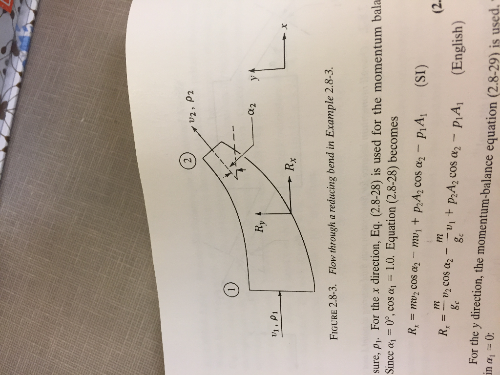Solved 2 ?2 Rx FIGURE 2.8-3. Flow through a reducing bend in | Chegg.com