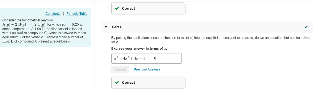 Solved Problem 15.90 Constants| Periodic Table Part C | Chegg.com