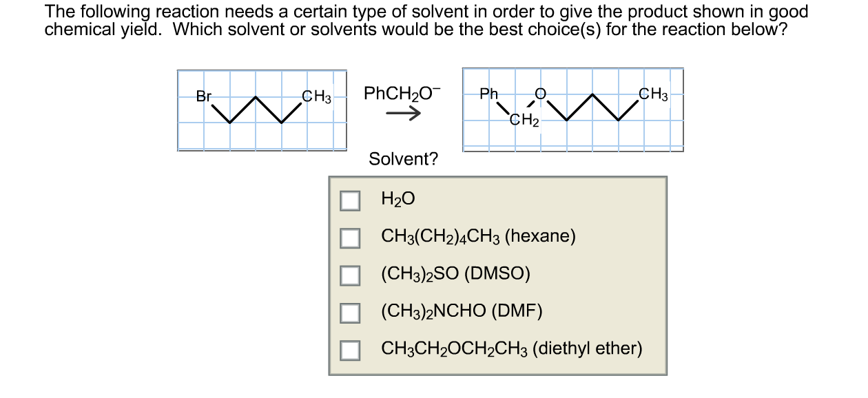 Solved The following reaction needs a certain type of | Chegg.com