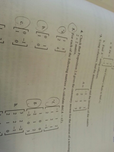 Solved Using cofactors, find the determinant and the inverse | Chegg.com