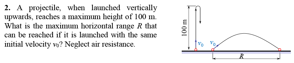 Solved 2. A projectile, when launched vertically upwards, | Chegg.com