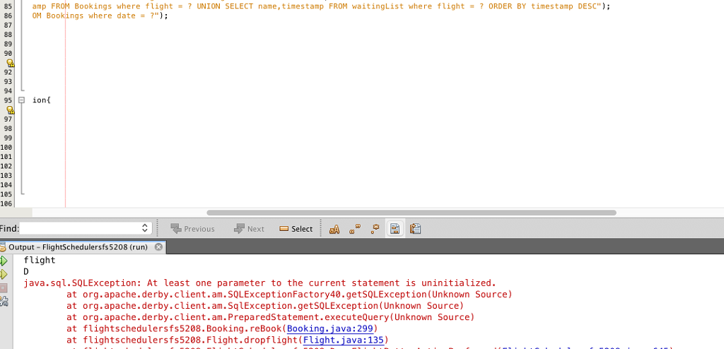 Solved 293 try t System out printin flight 294 System out | Chegg.com