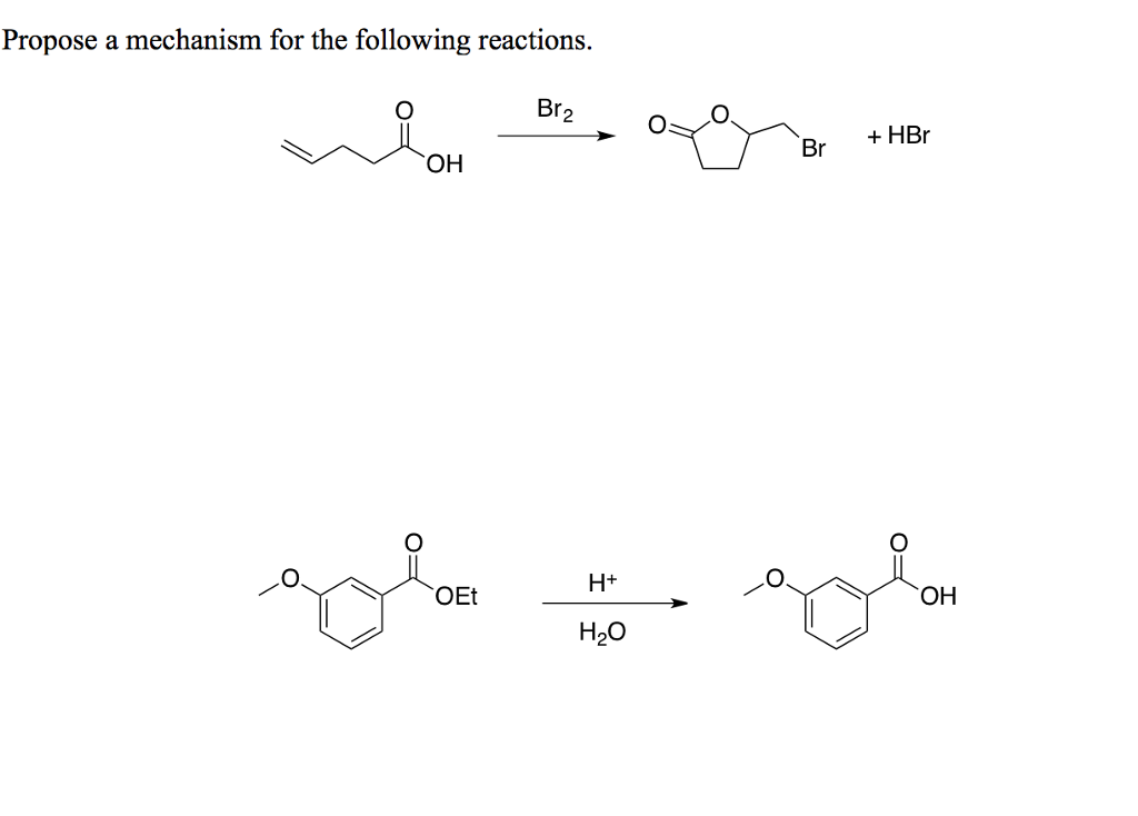 Solved Propose a mechanism for the following reactions. Br2 | Chegg.com