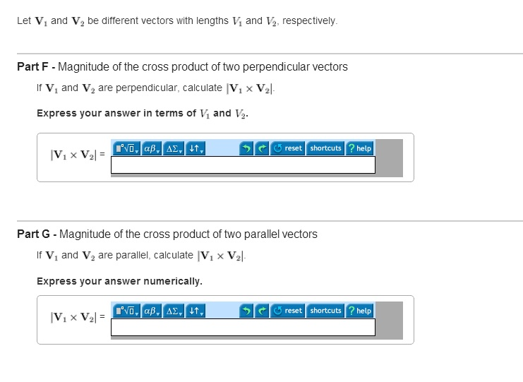 Solved Let v1 and v2 be different vectors with lengths v1 | Chegg.com