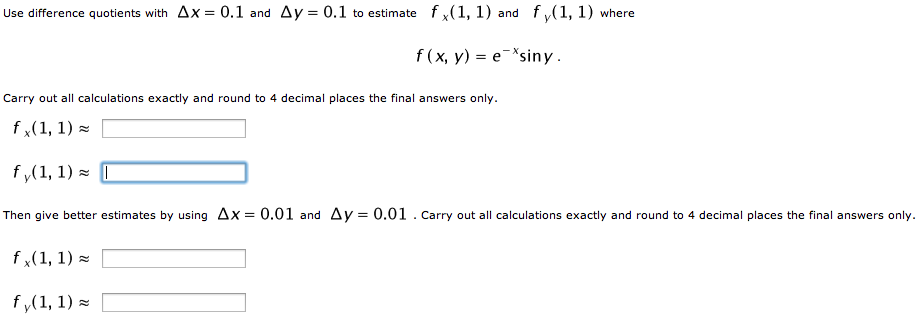 Use difference quotients with delta x=0.1 and delta | Chegg.com