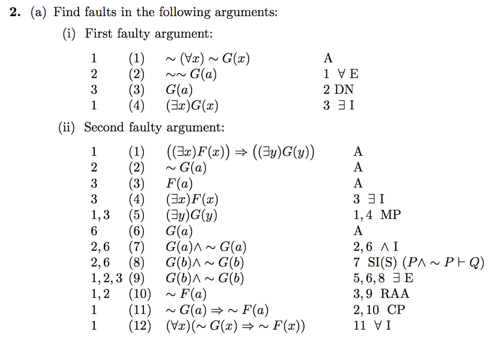 Solved Find fault in the following arguments: (i) First | Chegg.com