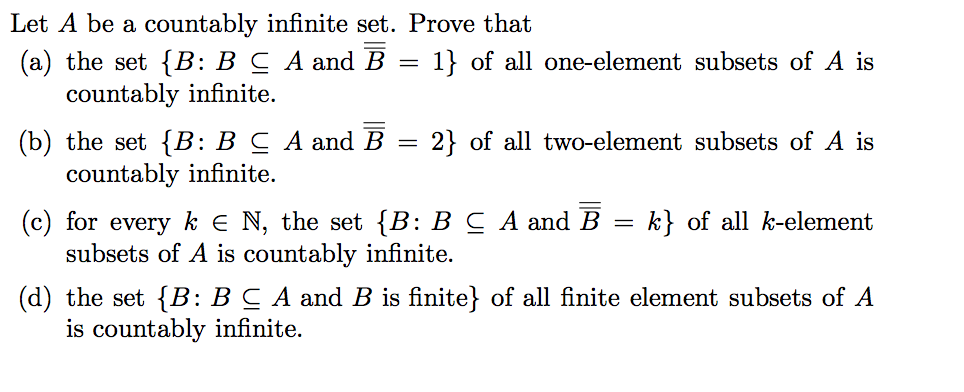 Solved Let A be a countably infinite set. Prove that (a) | Chegg.com
