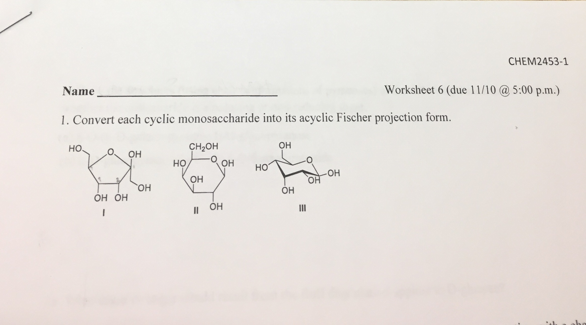 Solved Convert each cyclic monosaccharide into its acyclic | Chegg.com