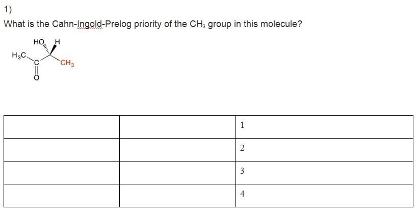 Solved 2) What is the Cahn-Ingold-Prelog priority of the OH | Chegg.com