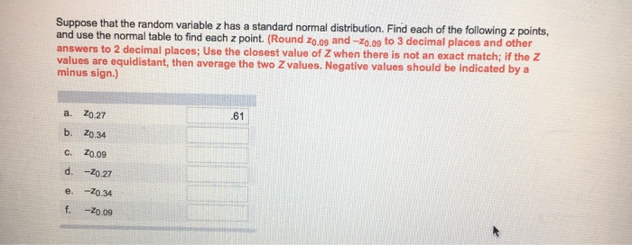 Solved Suppose that the random variable z has a standard | Chegg.com