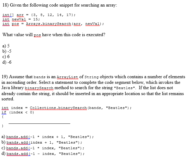 Solved 16) Consider the minimumposition method from the | Chegg.com