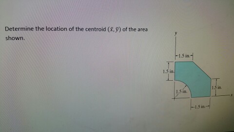 Solved Determine the location of the centroid (x, y) of the | Chegg.com