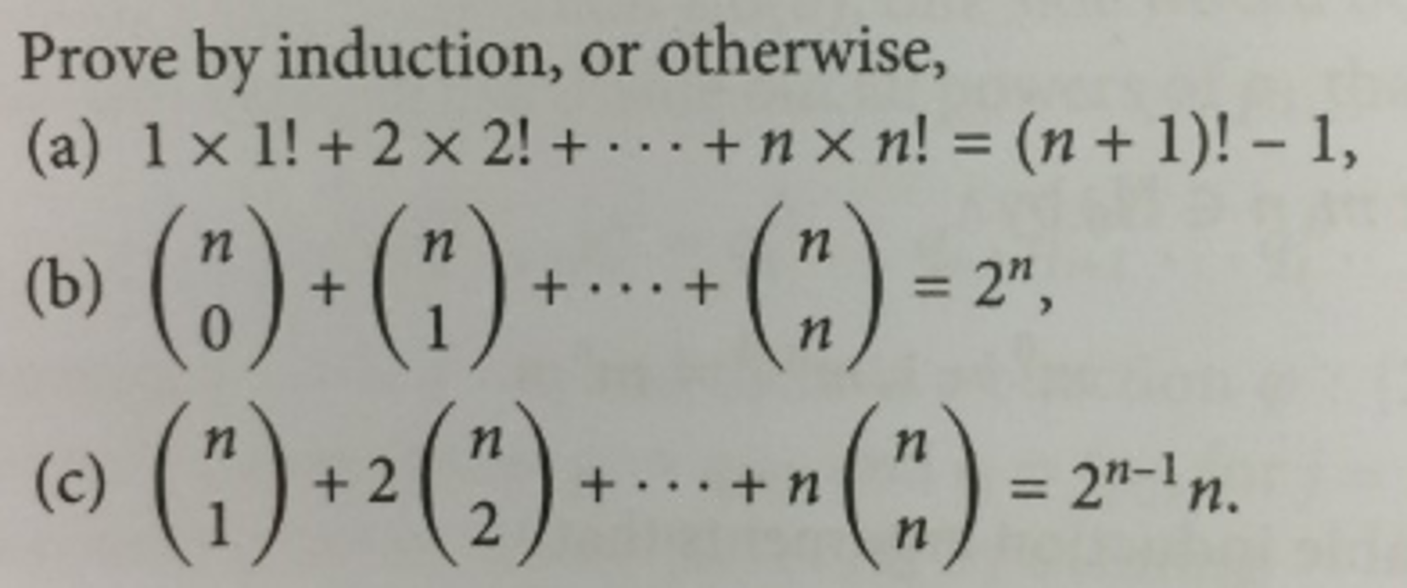 Solved Prove By Induction Or Otherwise 1 Times 1 2 Chegg