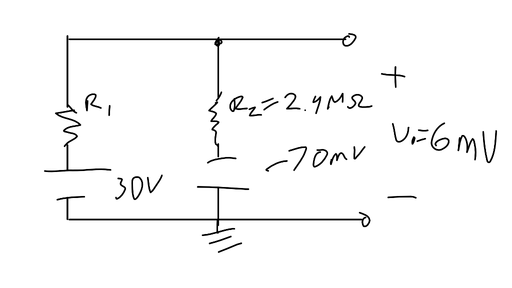 Solved FInd R1 (R2 = 2.4MOhms, vout = 6mV) | Chegg.com