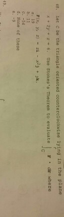 Solved Let c be the triangle oriented counterclockwise lying | Chegg.com