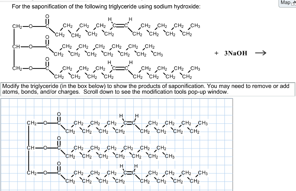 Solved Map For the saponification of the following | Chegg.com