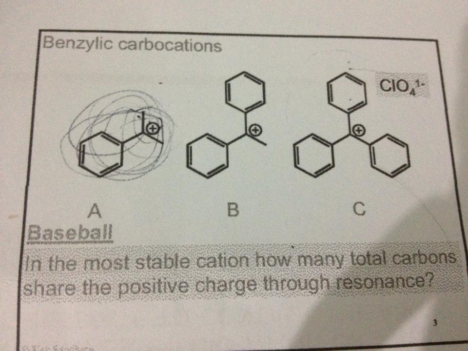 Solved In the most stable cation how many total carbons | Chegg.com