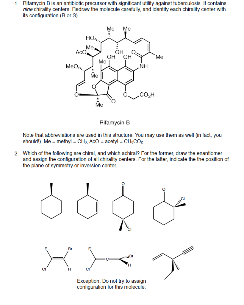 Solved Rifamycin B is an antibiotic precursor with | Chegg.com