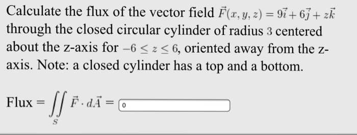Solved Calculate the flux of the vector field F(x, y, z) = | Chegg.com