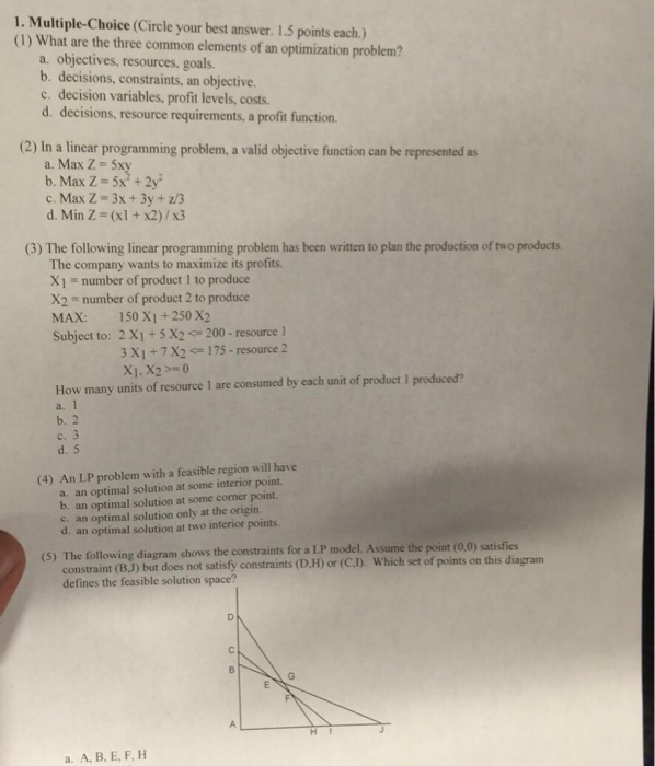 Solved What are the three common elements of an optimization | Chegg.com