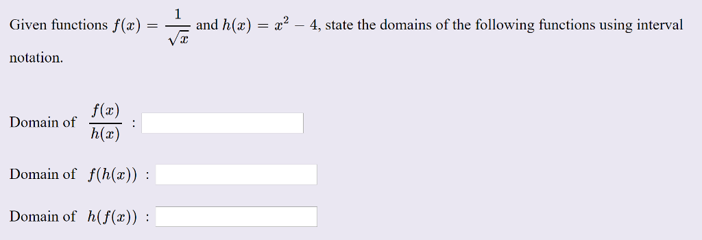 Solved State the domains of the following composite | Chegg.com