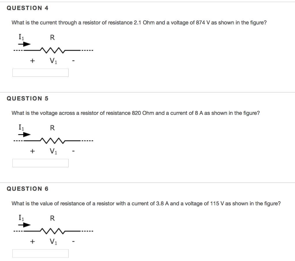 Solved QUESTION 4 What is the current through a resistor of | Chegg.com