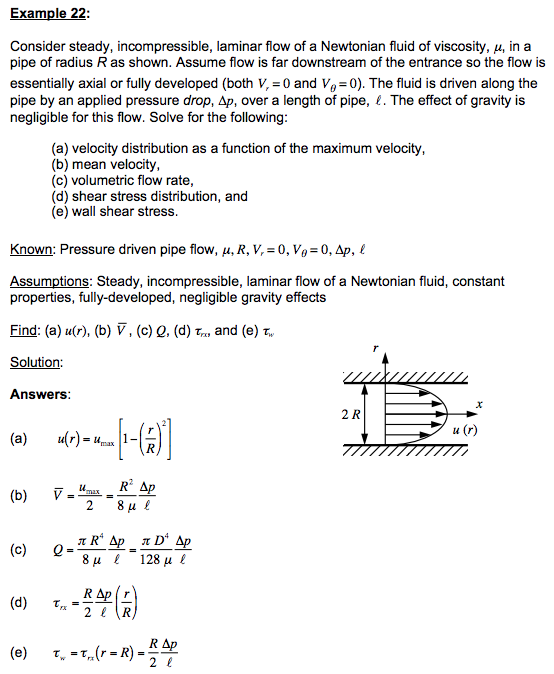 Solved Example 22: Consider steady, incompressible, laminar | Chegg.com Solved Example 22: Consider steady, incompressible, laminar | Chegg.com