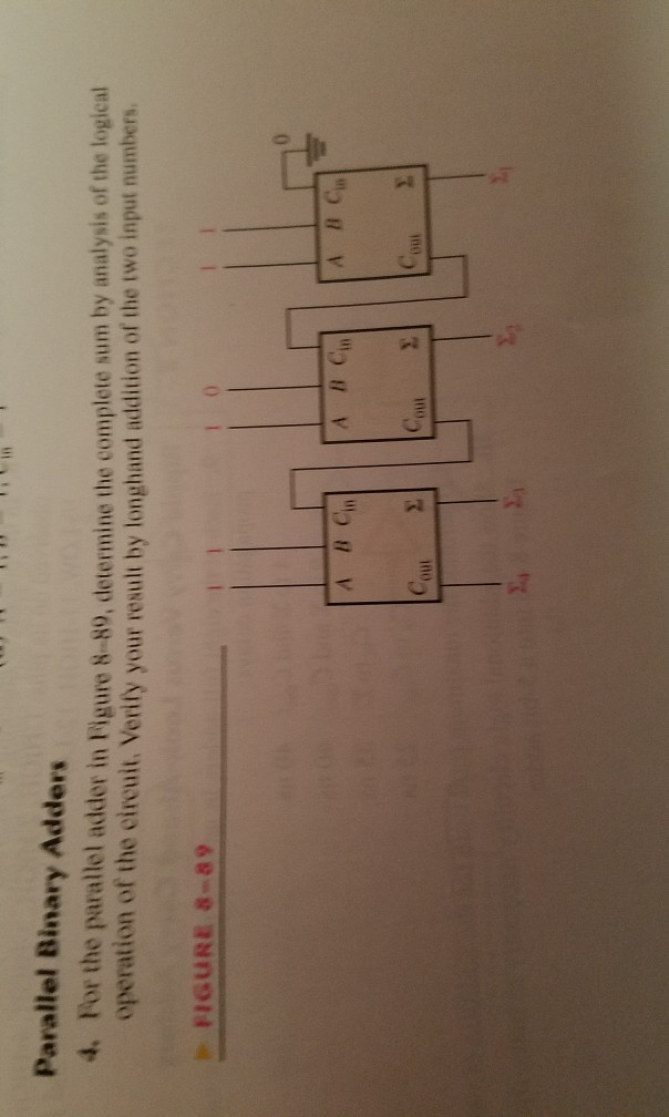 Solved in 4. For the parallel adder in Pigure 8 R0, | Chegg.com
