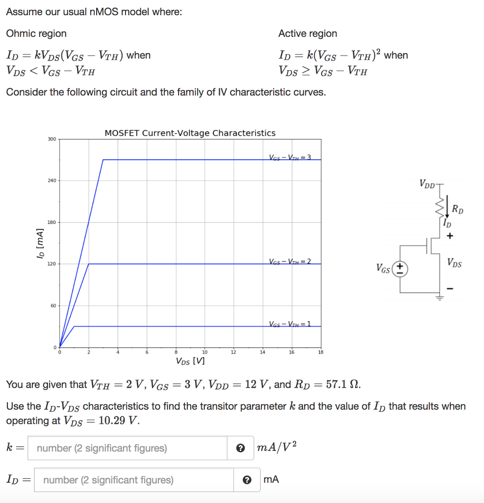 Solved Assume our usual nMOS model where: Ohmic region | Chegg.com