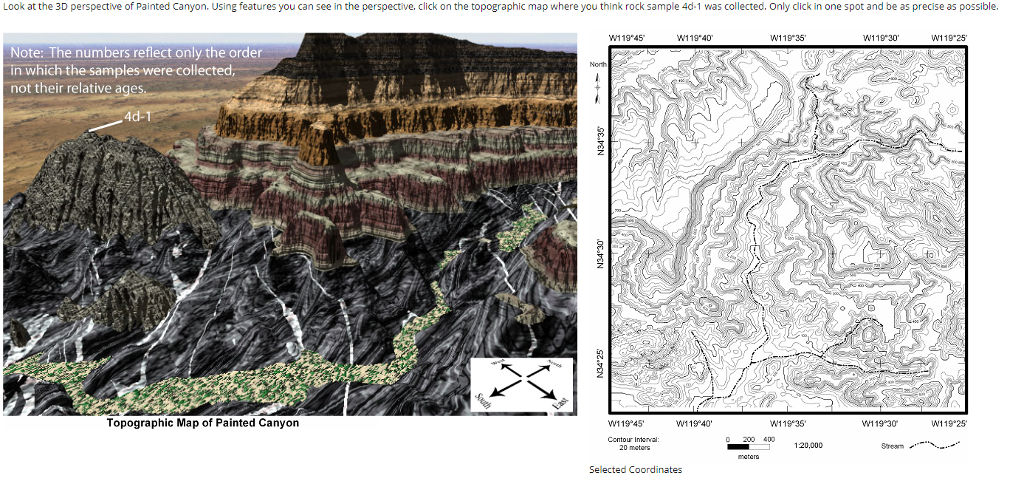 Solved Look at the 3D perspective of Painted Canyon. Using | Chegg.com