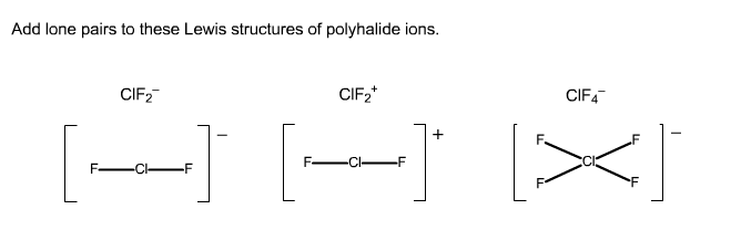Solved Add lone pairs to these Lewis structures of | Chegg.com