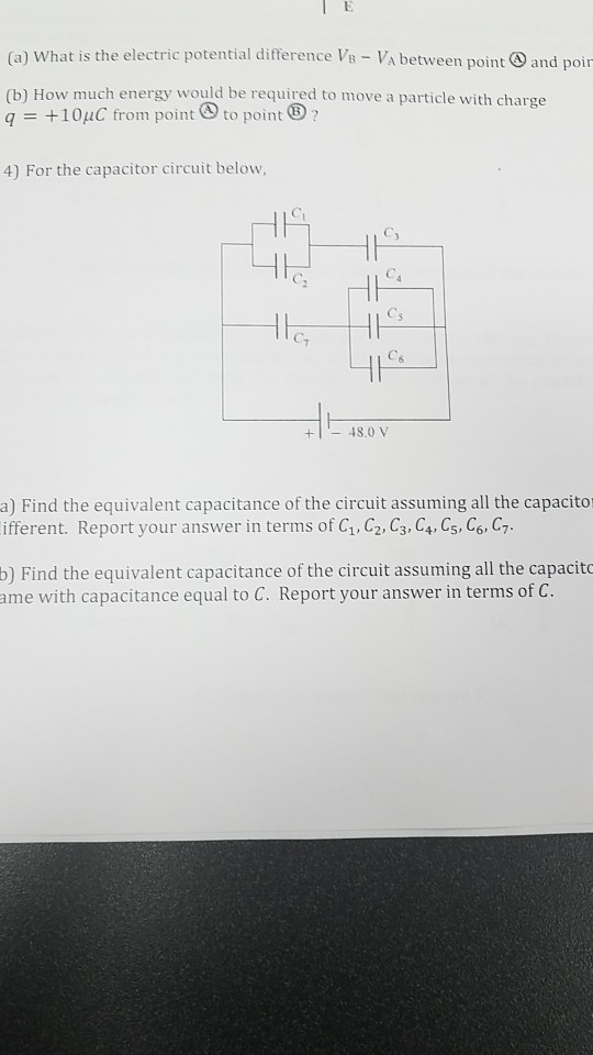 Solved What is the electric potential difference V_B - V_A | Chegg.com