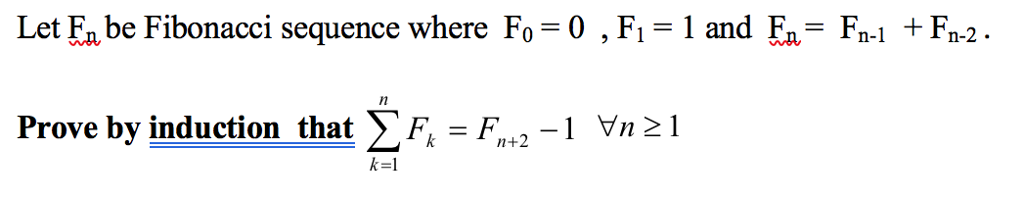 Solved Let Fabe Fibonacci sequence where Fo 0, Fi 1 and Fa | Chegg.com