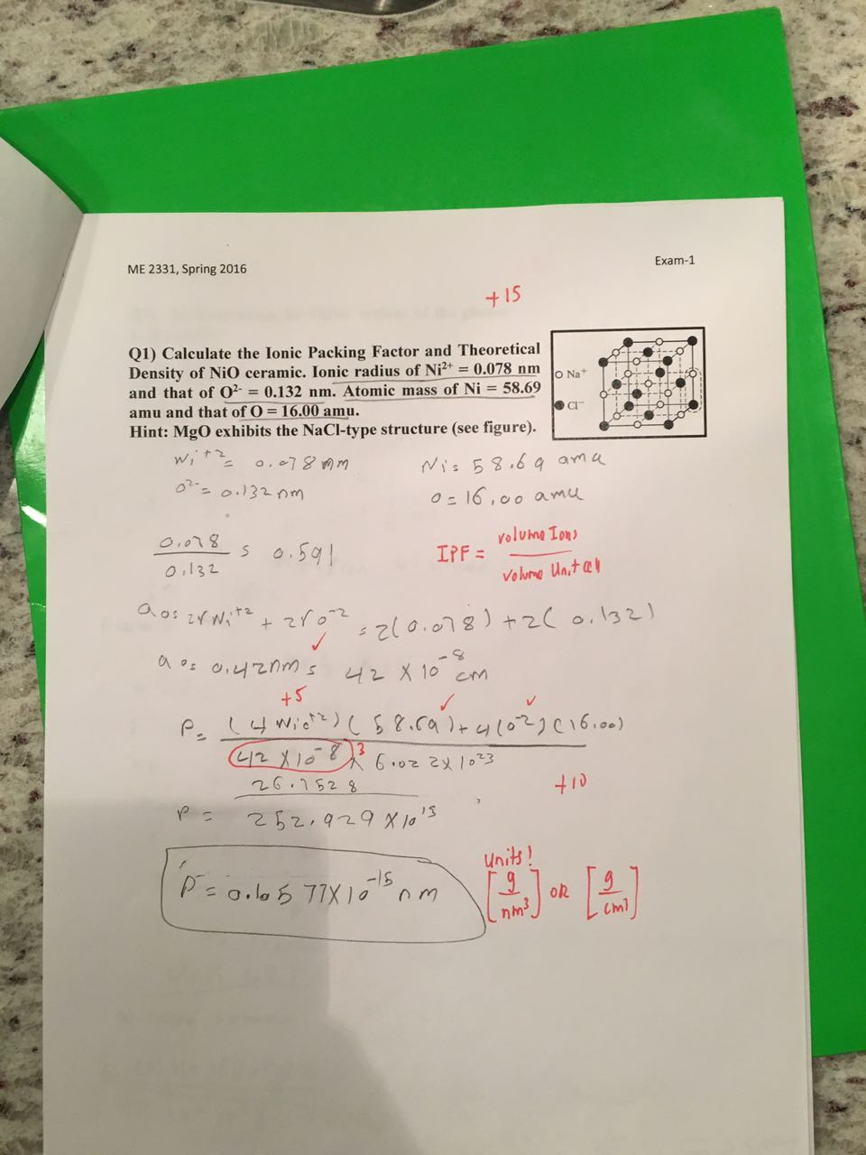 Solved Calculate the Ionic Packing Factor and Theoretical | Chegg.com