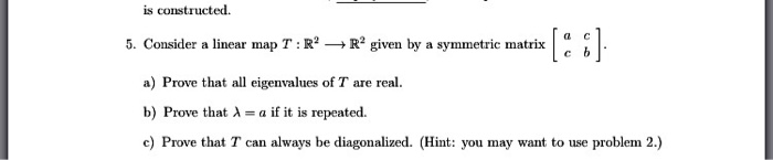 Solved Consider a linear map T : R^2 rightarrow R^2 given by | Chegg.com