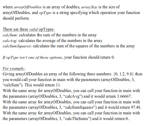 Solved Problem 3. Write a function called arrayOps that will | Chegg.com