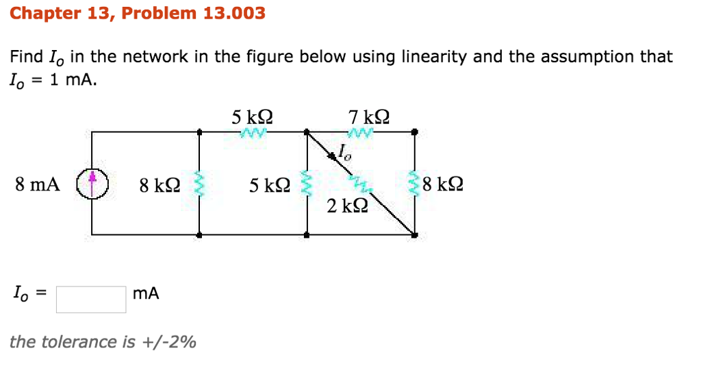 Solved Chapter 13, Problem 13.003 Find Io in the network in | Chegg.com