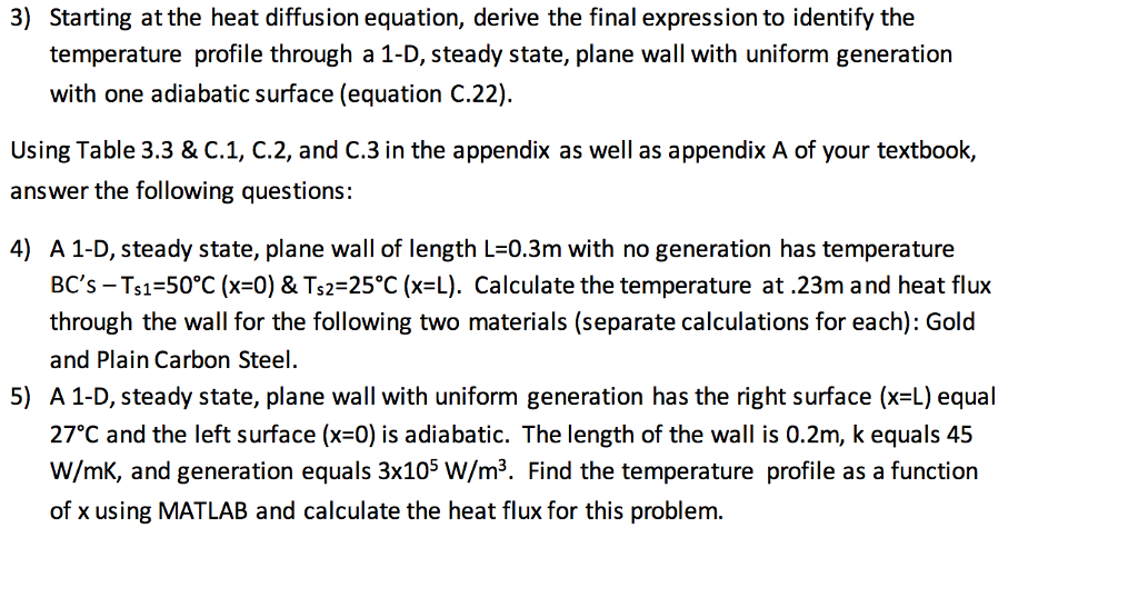 Solved Starting at the heat diffusion equation, derive the | Chegg.com