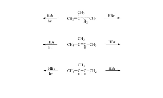 Solved H3 CH2CC CH HBr HBr H2 HBr hv HBr CH3 HBr hv HBr | Chegg.com