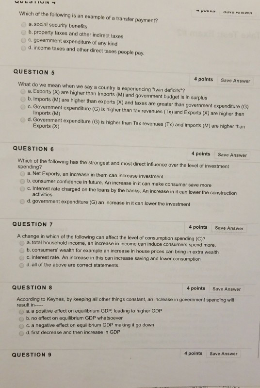 Solved Which of the following is an example of a transfer | Chegg.com