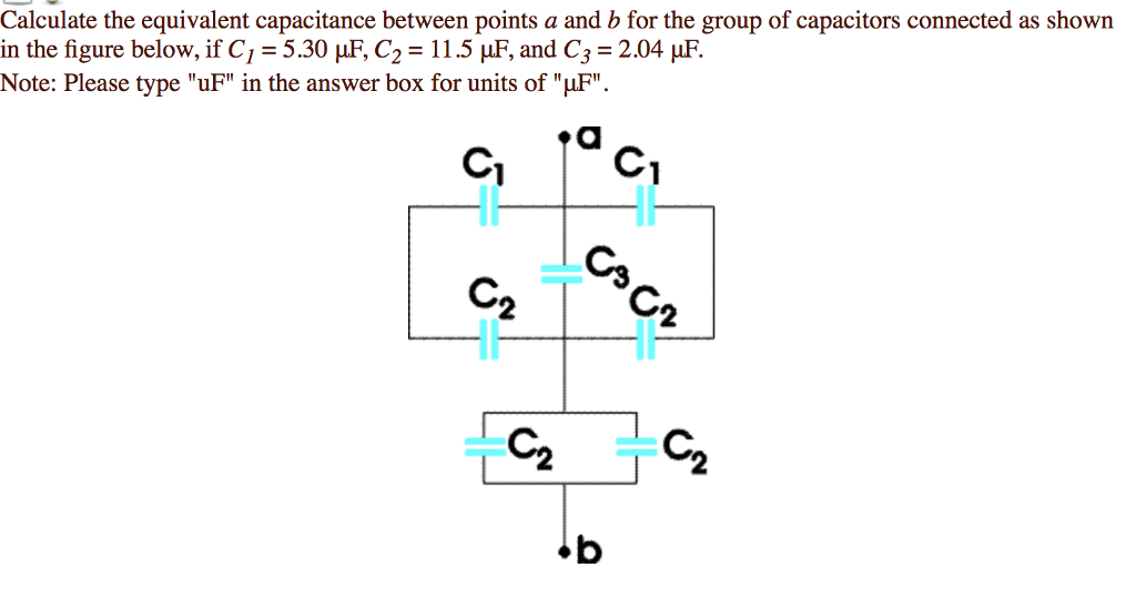 Solved Calculate the equivalent capacitance between points a | Chegg.com