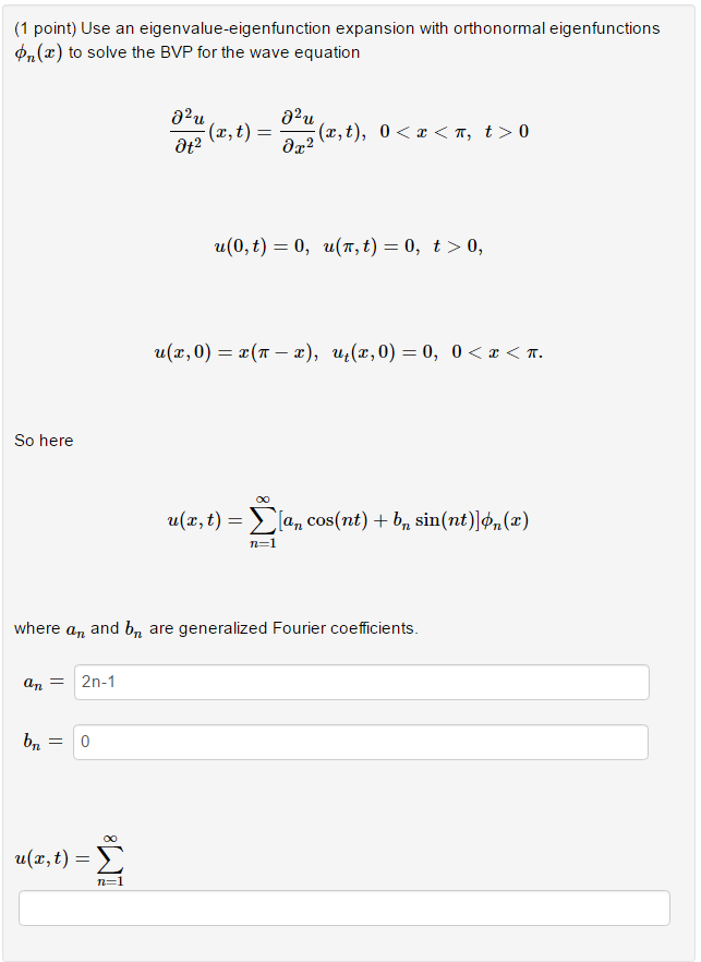 Solved Use an eigenvalue-eigenfunction expansion with | Chegg.com