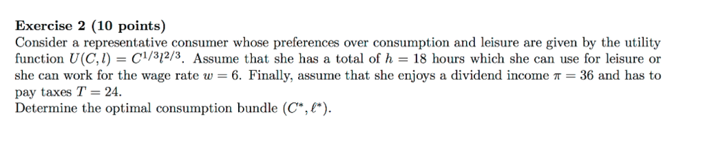 Consider a representative consumer whose preferences | Chegg.com